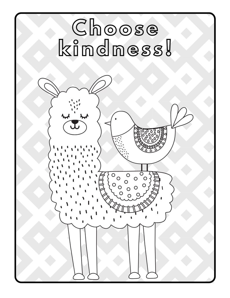 Llama Positive Affirmations Coloring Book for Kids. Positive ...
