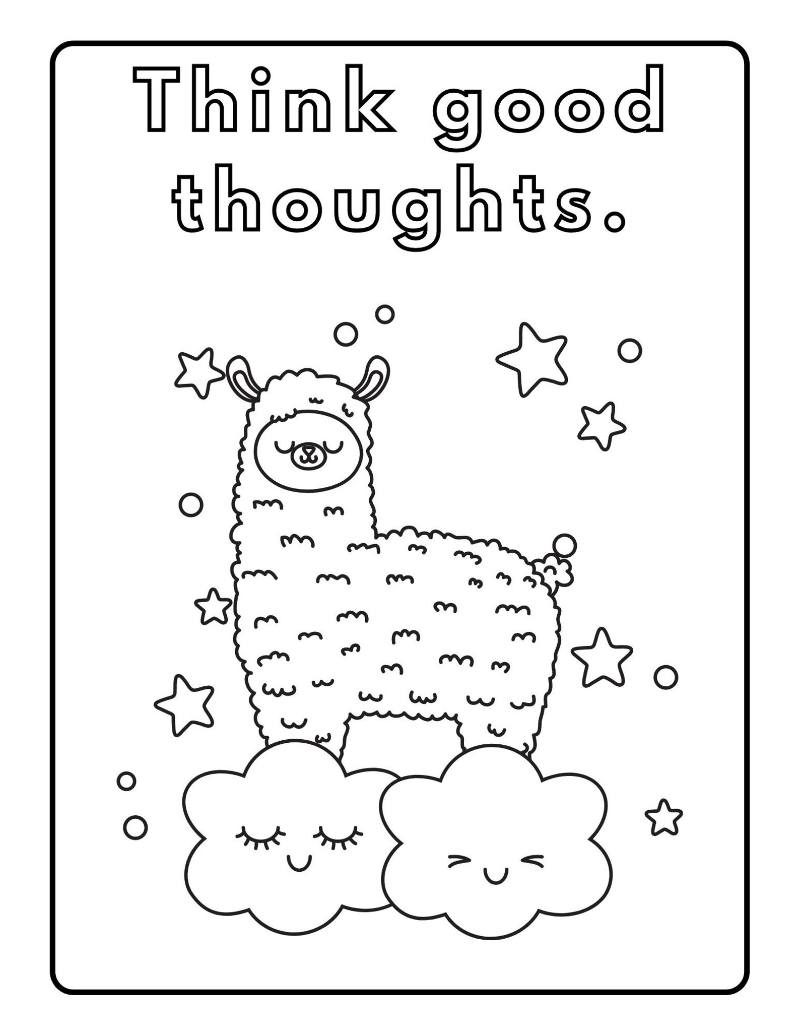 Llama Positive Affirmations Coloring Book for Kids. Positive ...