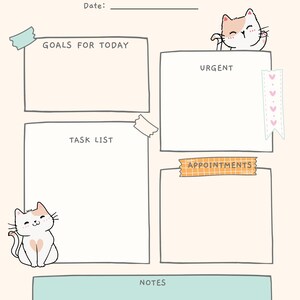 Printable Planner. Fillable Planner. Cute Pastel Cat Planner Bundle ...