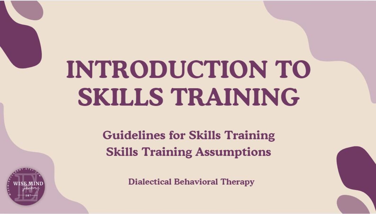 DBT Skills Training Guidelines: Slides Presentation (PDF) - Etsy