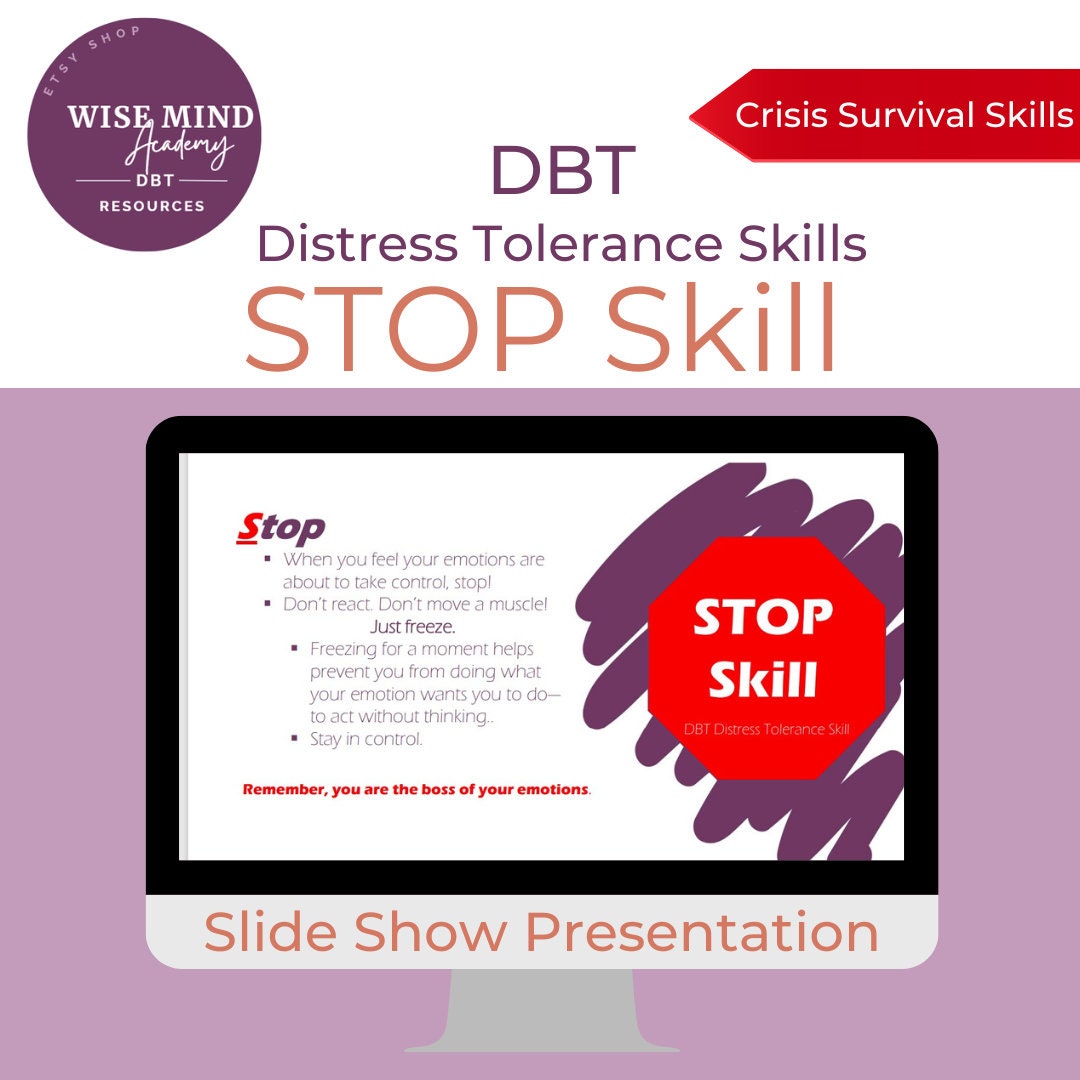 DBT Distress Tolerance Skills ~ STOP Skills ~ Crisis Survival Skills - Etsy