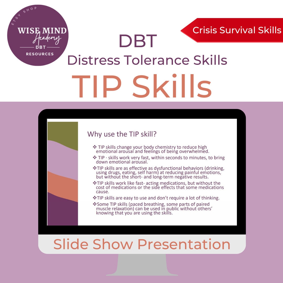 DBT Distress Tolerance Skills ~ TIP Skills ~ Crisis Survival Skills - Etsy