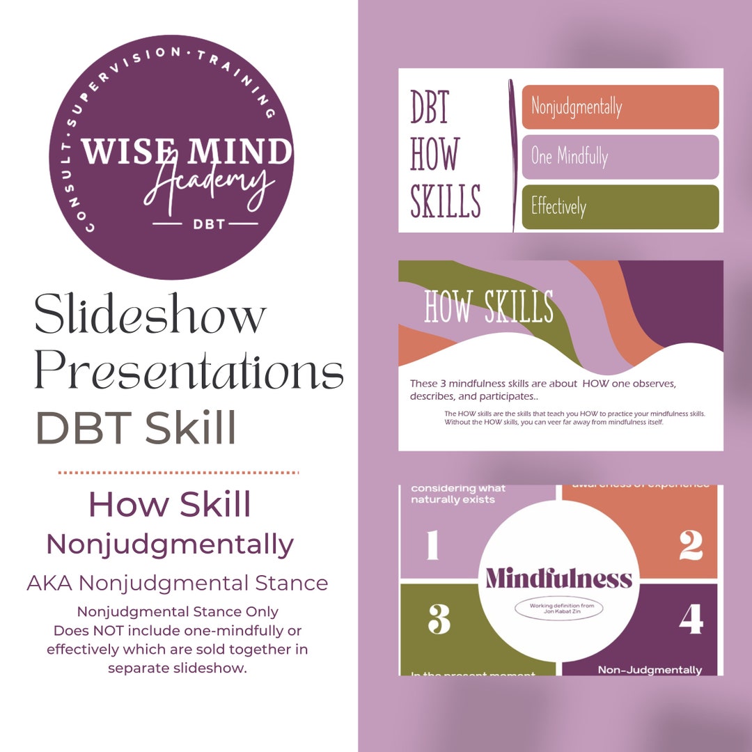 DBT Nonjudgmental Stance How Skill Presentation Slides - Etsy