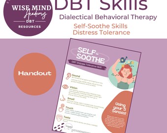 Self-soothe Distress Tolerance DBT Skill Handouts - Etsy