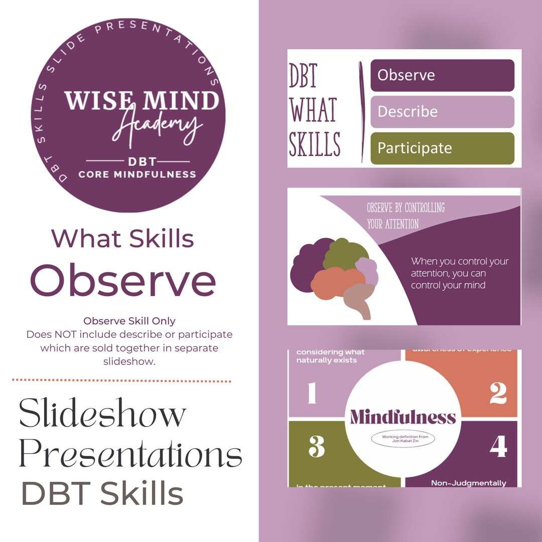 DBT WHAT Skill Presentation Slides for Observe Skill - Etsy