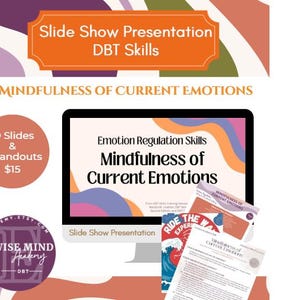 DBT Mindfulness Slideshow Bundle: Current Thoughts & Emotions (free ...