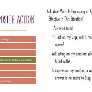 Opposite to Emotion Action - A DBT Emotion Regulation Skill - Etsy