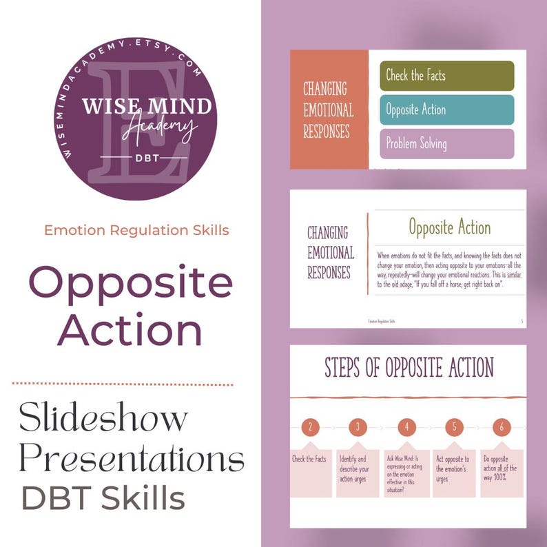 Opposite to Emotion Action - A DBT Emotion Regulation Skill - Etsy