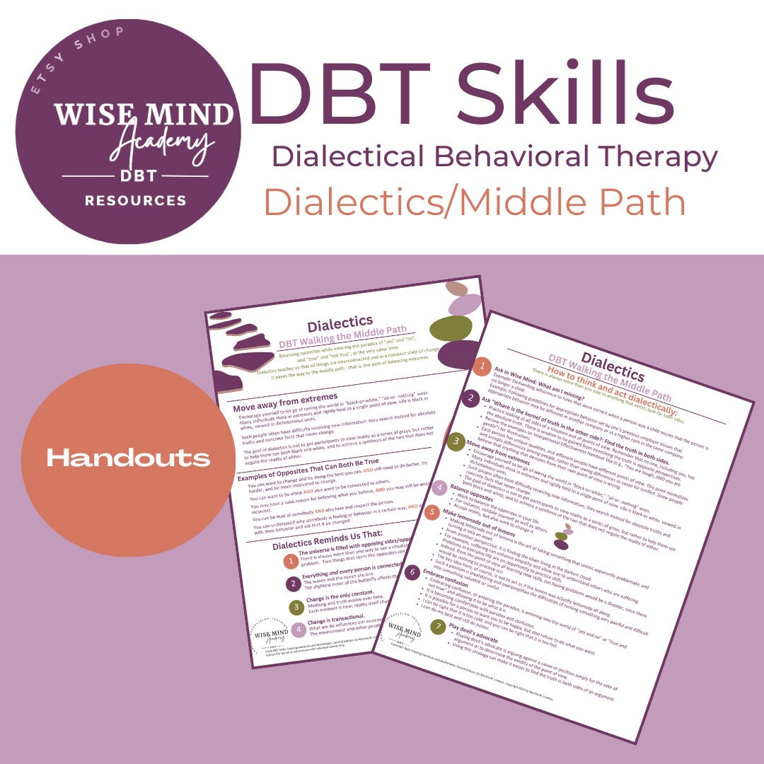 Dialectics Handout DBT Skill Walking the Middle Path - Etsy