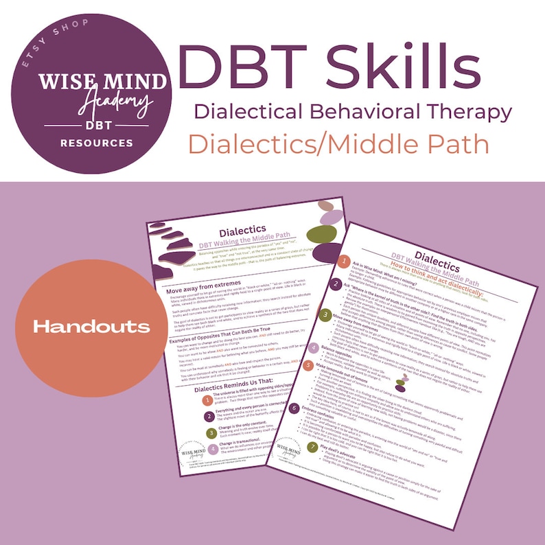 Dialectics Handout DBT Skill Walking the Middle Path - Etsy