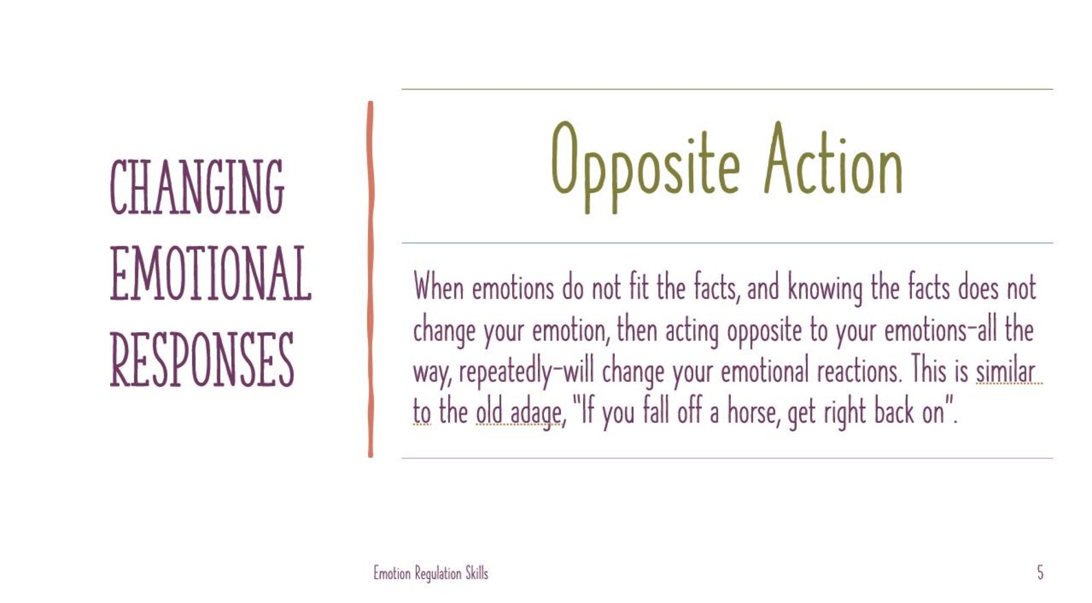 Opposite to Emotion Action - A DBT Emotion Regulation Skill - Etsy