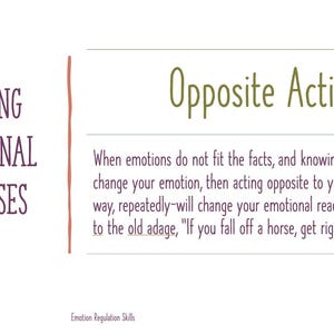 Opposite to Emotion Action - A DBT Emotion Regulation Skill - Etsy