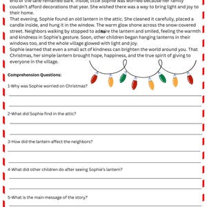 10 Christmas Reading Worksheets PDF Digital Download - Etsy