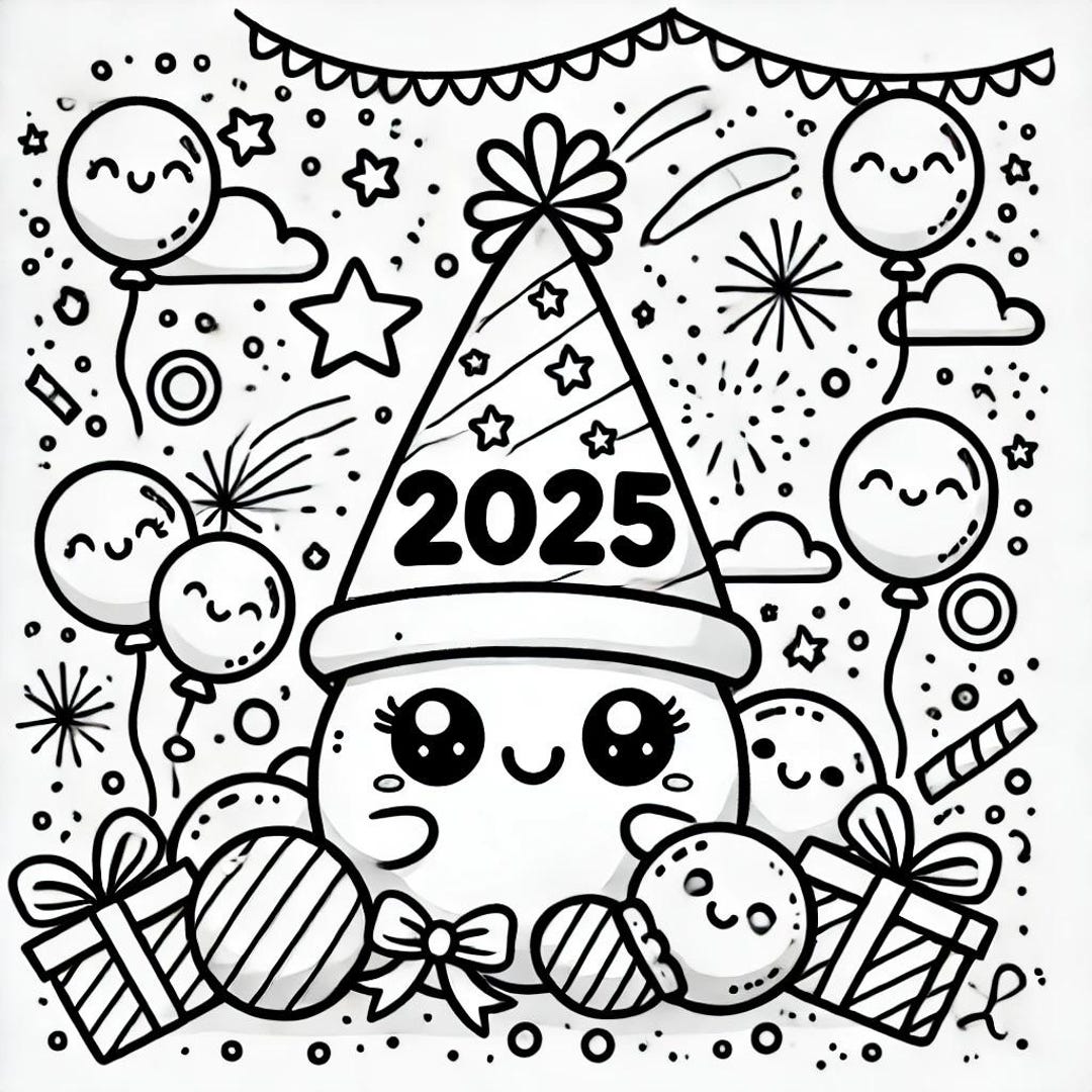 14 New Year and Winter Activities Colouring Pages for Kids - Etsy