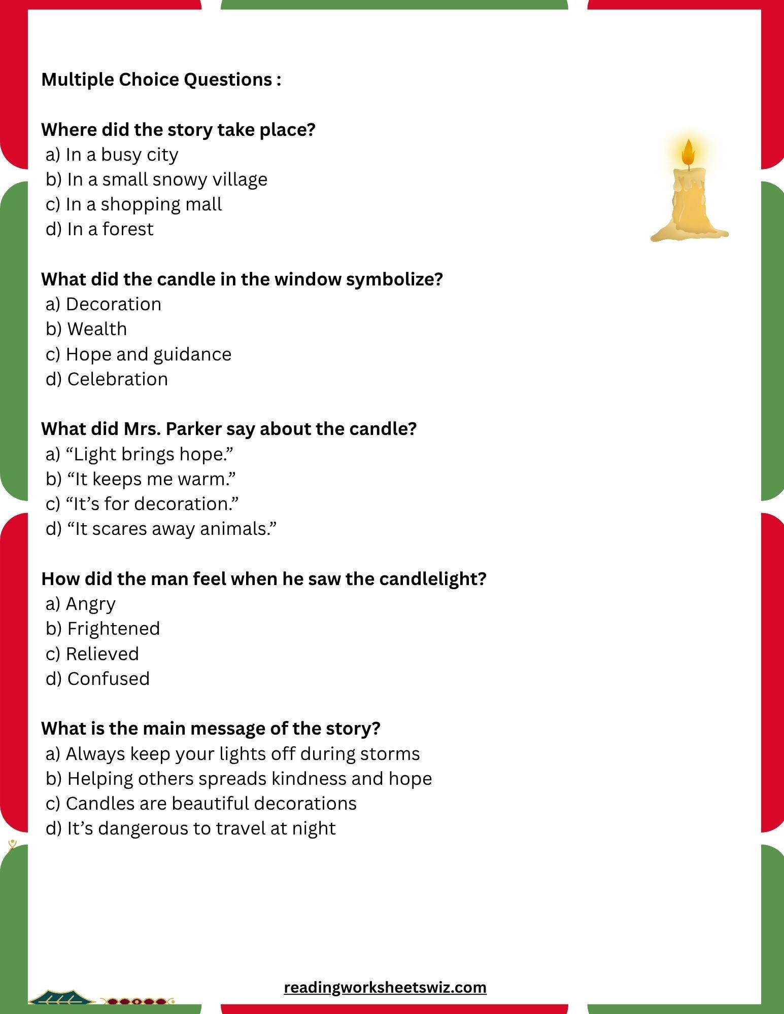 10 Christmas Reading Worksheets PDF Digital Download - Etsy
