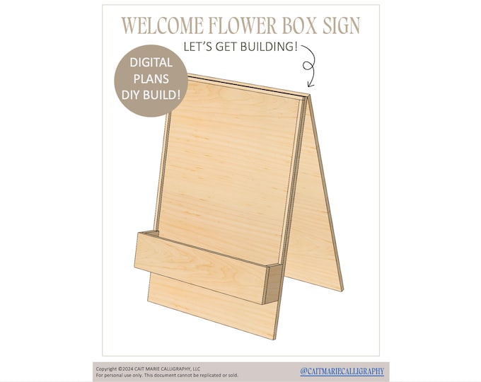 Flower Box Welcome Sign, Easel Flower Box Sign, Wedding Floral Box ...
