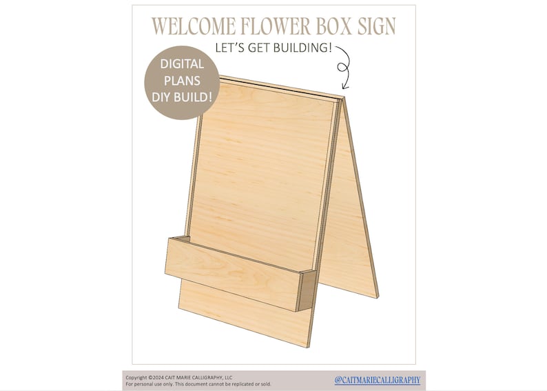 Downloadable Wedding Sign Flower Box DIY Wedding Sign Plans Flower Box ...