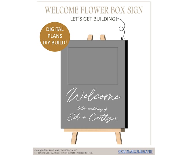 Downloadable Wedding Sign Flower Box DIY Wedding Sign Plans Flower Box ...