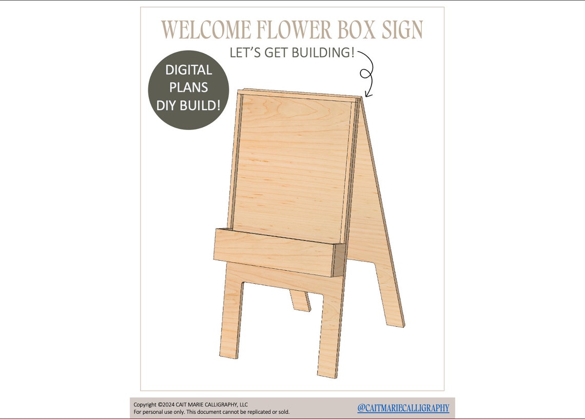 Downloadable Wedding Sign Flower Box Stand DIY Wedding Sign Plans ...
