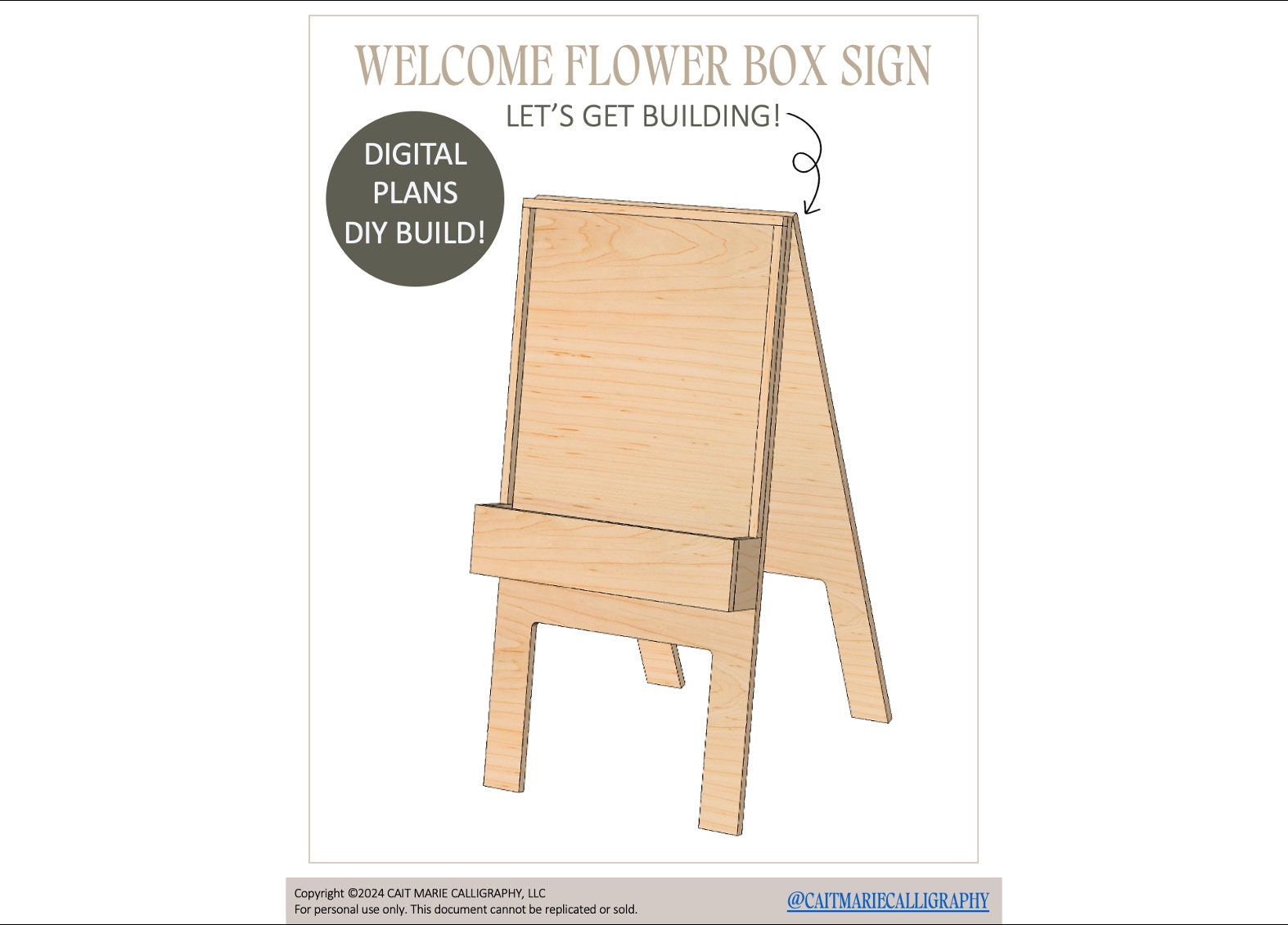 Downloadable Wedding Sign Flower Box Stand DIY Wedding Sign Plans ...