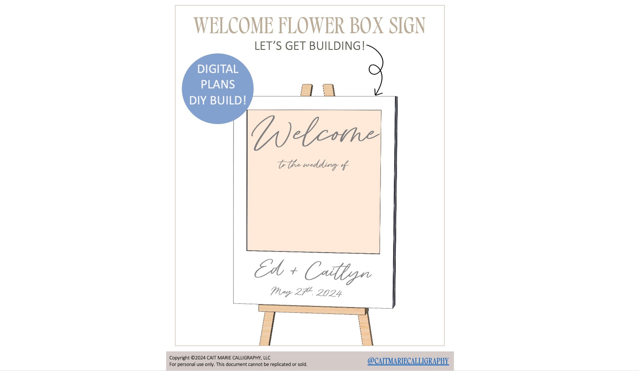 DIY Wedding Welcome Sign Flower Box Plans (digital Download) - Etsy