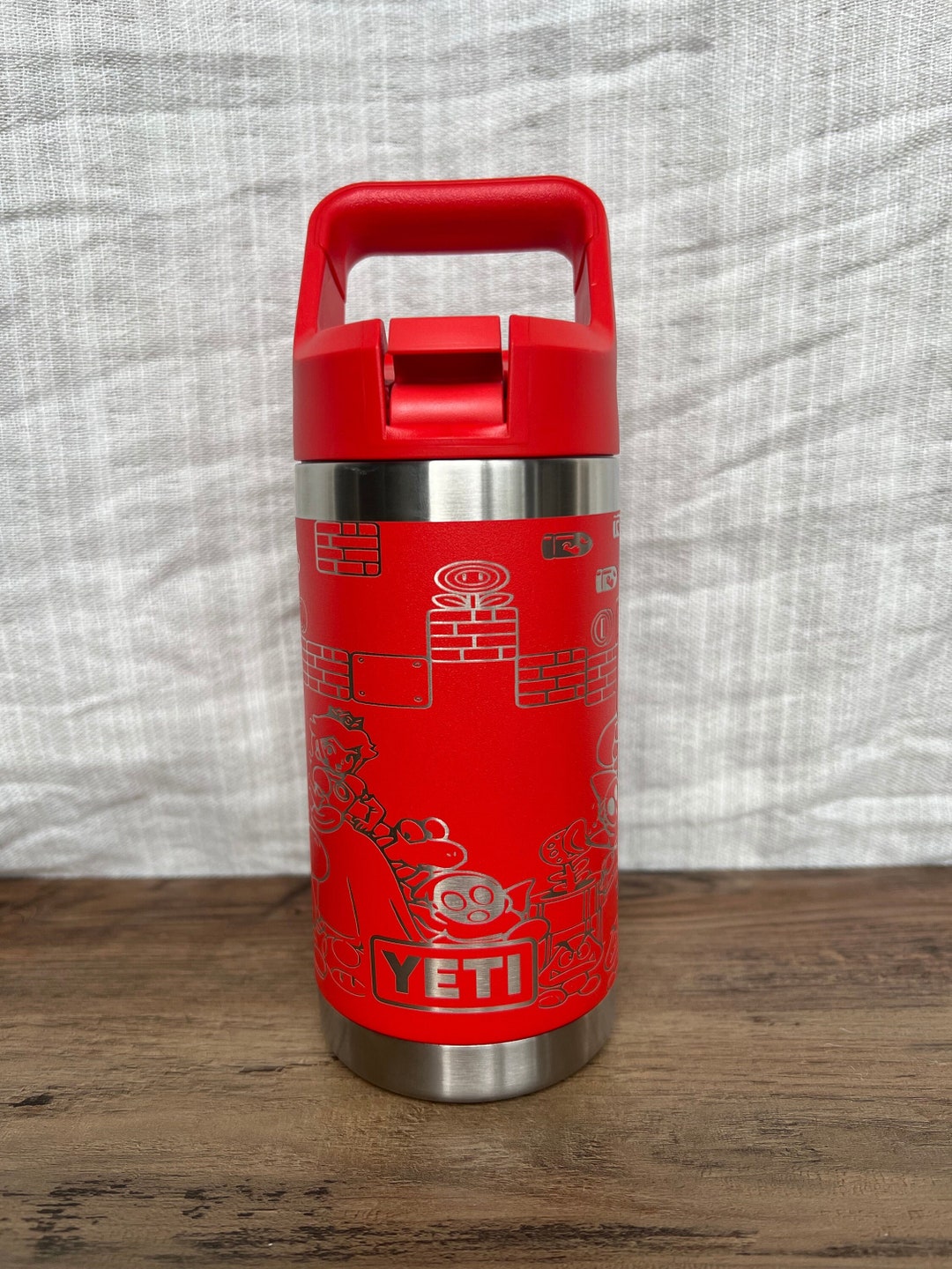 Super Mario Yeti Water Bottle Kids 12oz Laser Engraved - Etsy