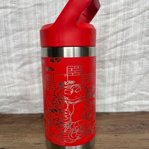 Super Mario Yeti | Water Bottle | Kids | 12oz | Laser Engraved - Etsy