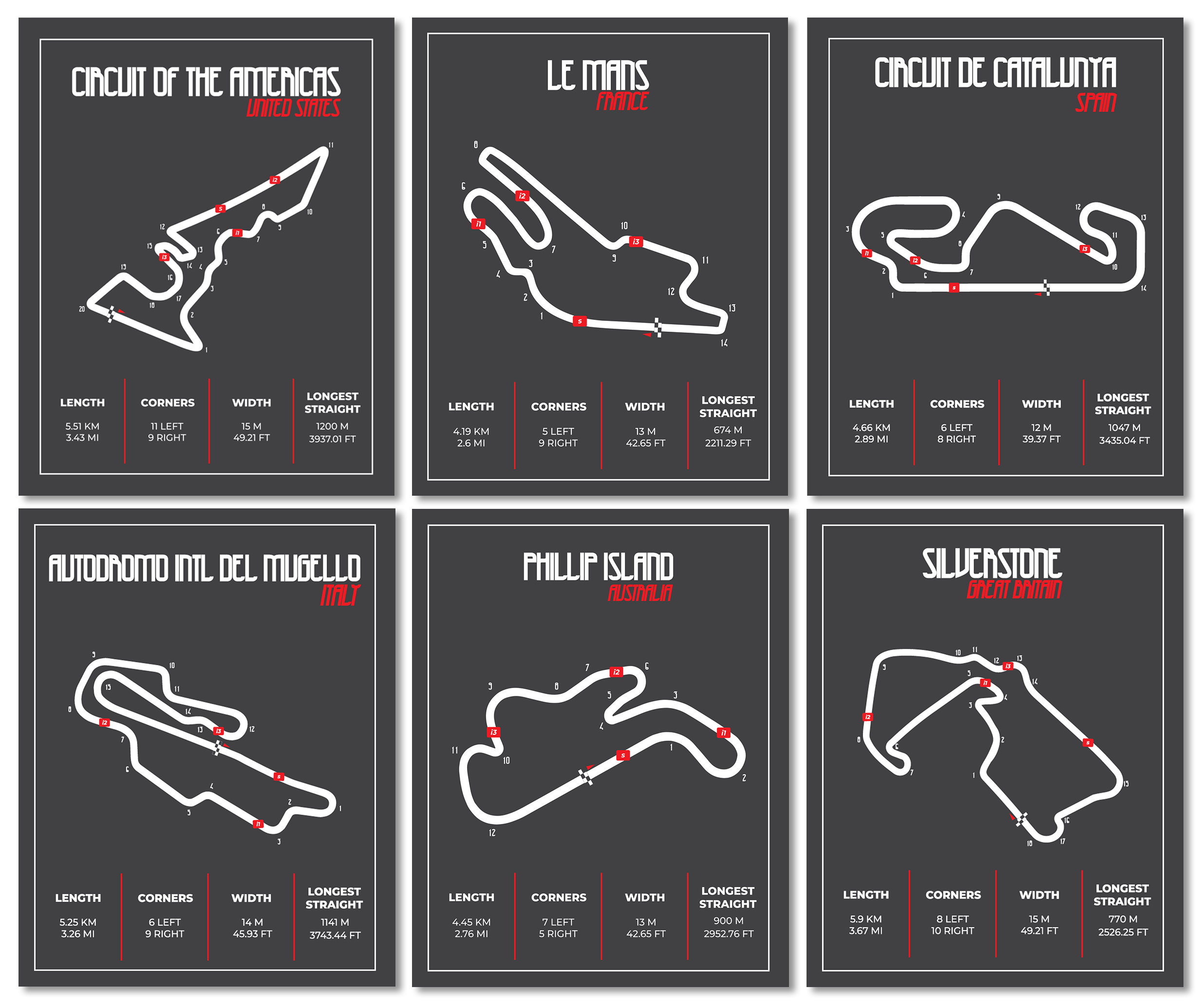 11x14 Motogp Circuit Wall Posters Racing Art Motorsport Home Decor Race ...