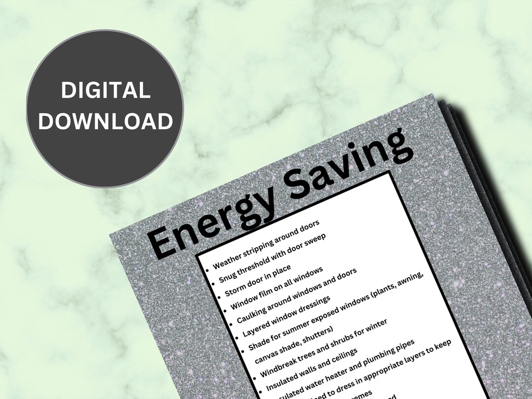 Energy Saving Checklist: Items to Manage for Home Energy Efficiency - Etsy