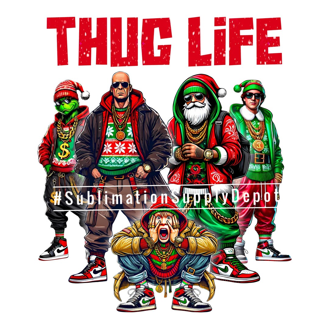 Thug Life Christmas Movie Png, Funny Movie Png, Christmas Friend Png ...
