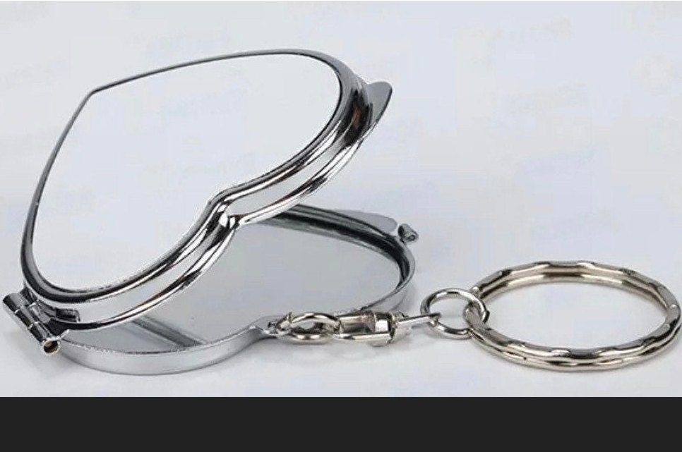 Double Sided Sublimation Keychain Blank , Sublimation Mirror Key Chain ...