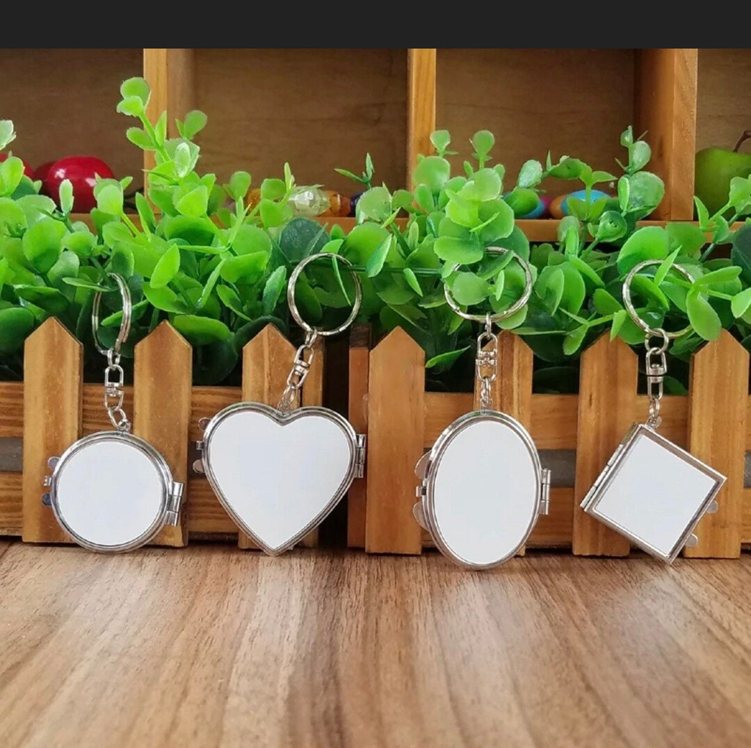 Double Sided Sublimation Keychain Blank , Sublimation Mirror Key Chain ...