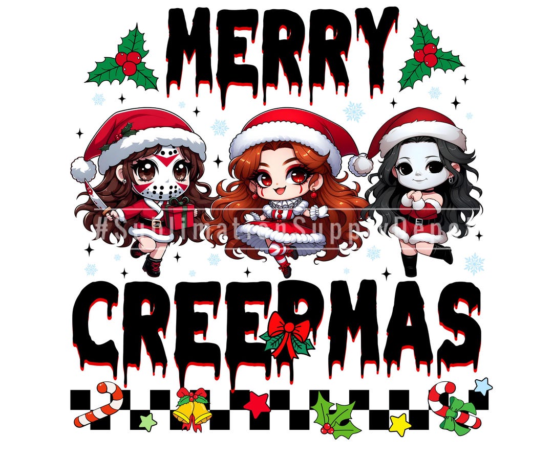 Merry Creepmas |horror Movie Girls , Scary Movie Killer Png, Halloween ...