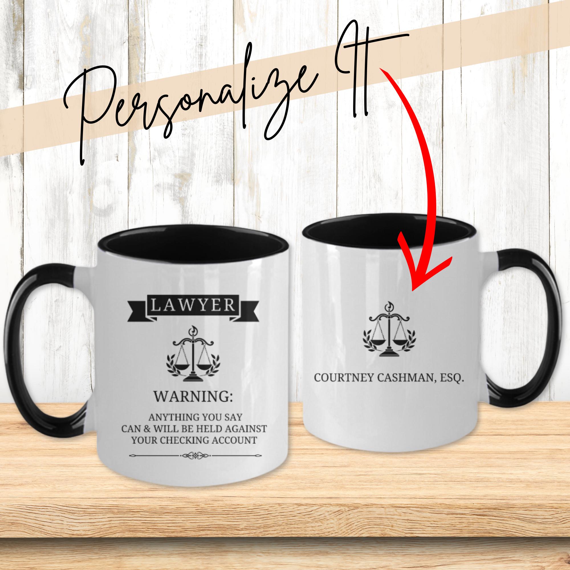 Personalized Funny Lawyer Mug, Custom Gift for Law School Student ...