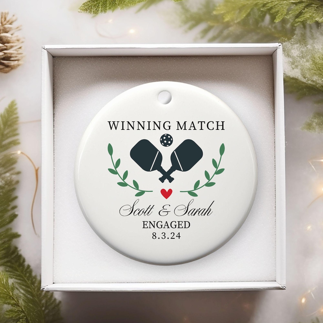 Personalized Engaged Ornament for Pickleball Players, Engagement Gift ...