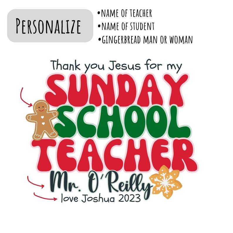 Personalized Sunday School Teacher Appreciation Gift Sunday - Etsy