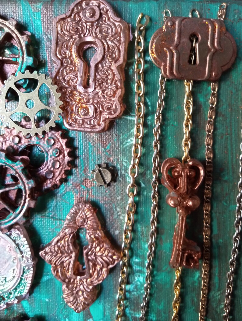 Steampunk Collage With Keys Gears and Key Holes - Etsy
