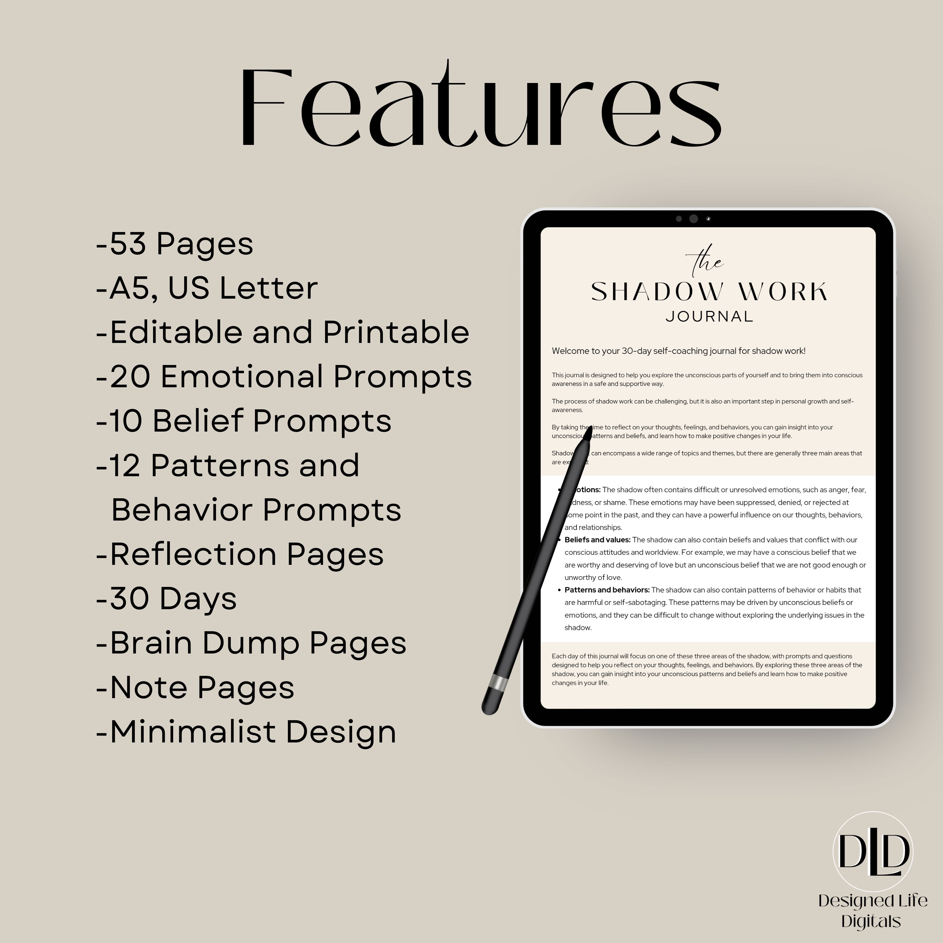 30 Day Shadow Work Journal, Shadow Work Workbook, Shadow Work Digital ...