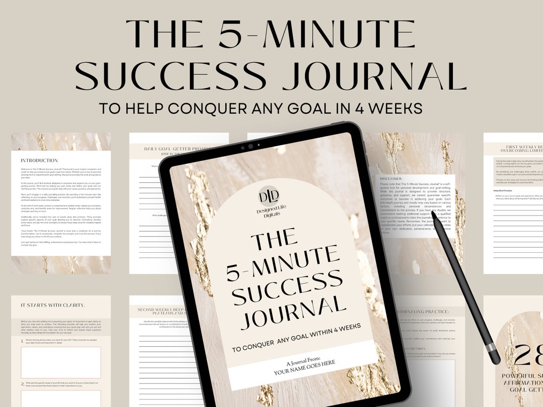The 5-minute Succuss Journal, to Conquer Any Goal Within 4 Weeks ...
