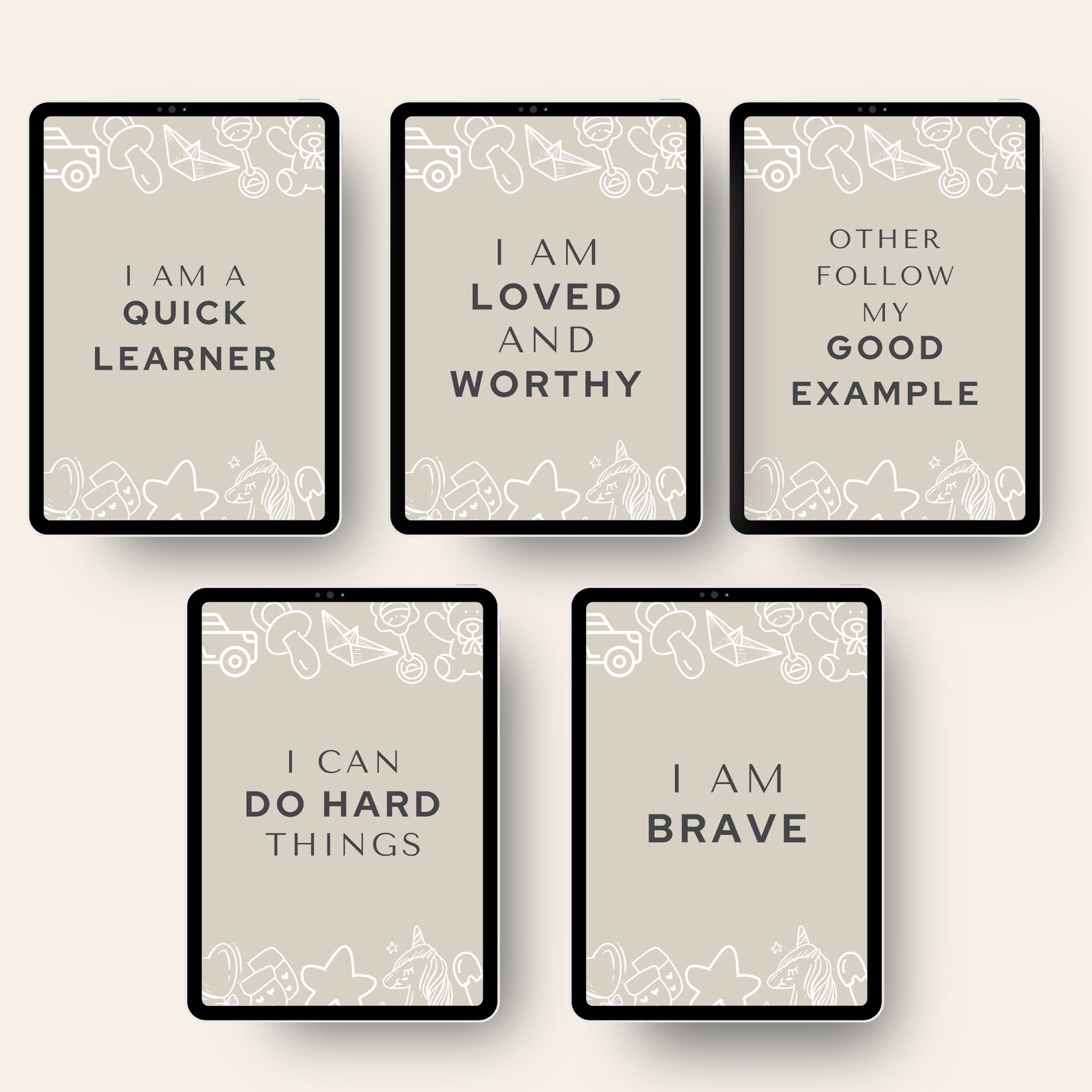 Digital Affirmation Cards for Kids, Printable, Editable, Increase Self ...