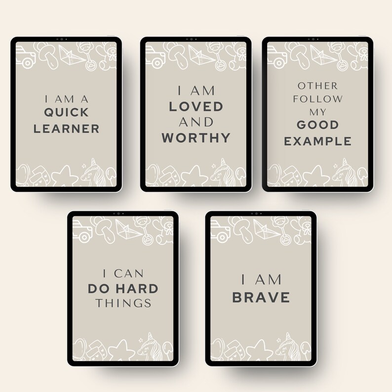 Digital Affirmation Cards for Kids, Printable, Editable, Increase Self ...
