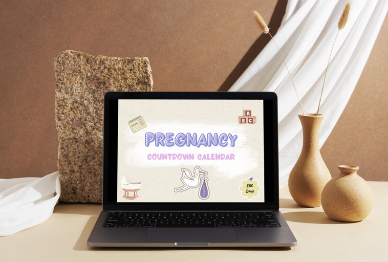 Digital Pregnancy Countdown Calendar With Tips & Interesting Facts ...