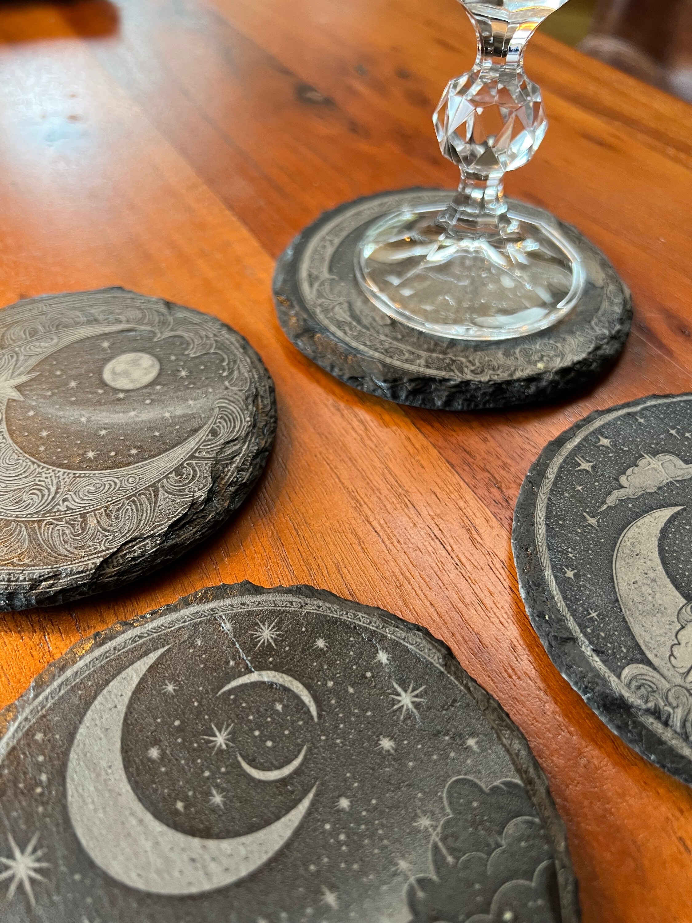 Celestial Moon Drink Coasters 4x4 Round. Mystical, Stylish and Made of ...