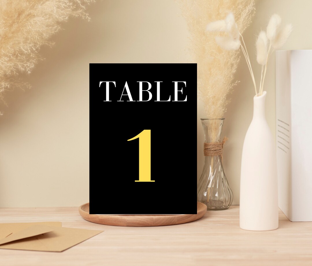 Printable Table Number Digital Table Number Wedding Table Decoration ...
