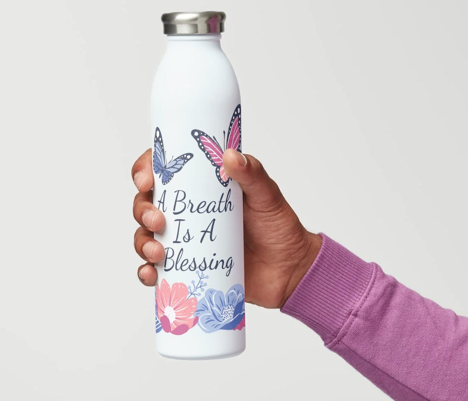 A Breath is A Blessing - Stainless Steel Water Bottle - 20 Oz - Etsy