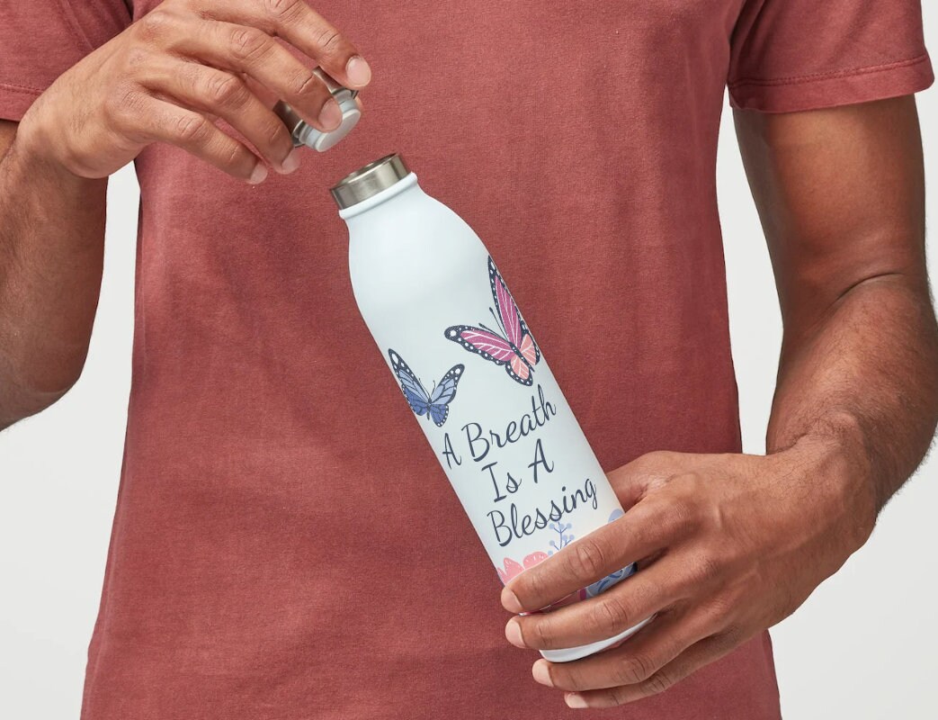 A Breath is A Blessing - Stainless Steel Water Bottle - 20 Oz - Etsy