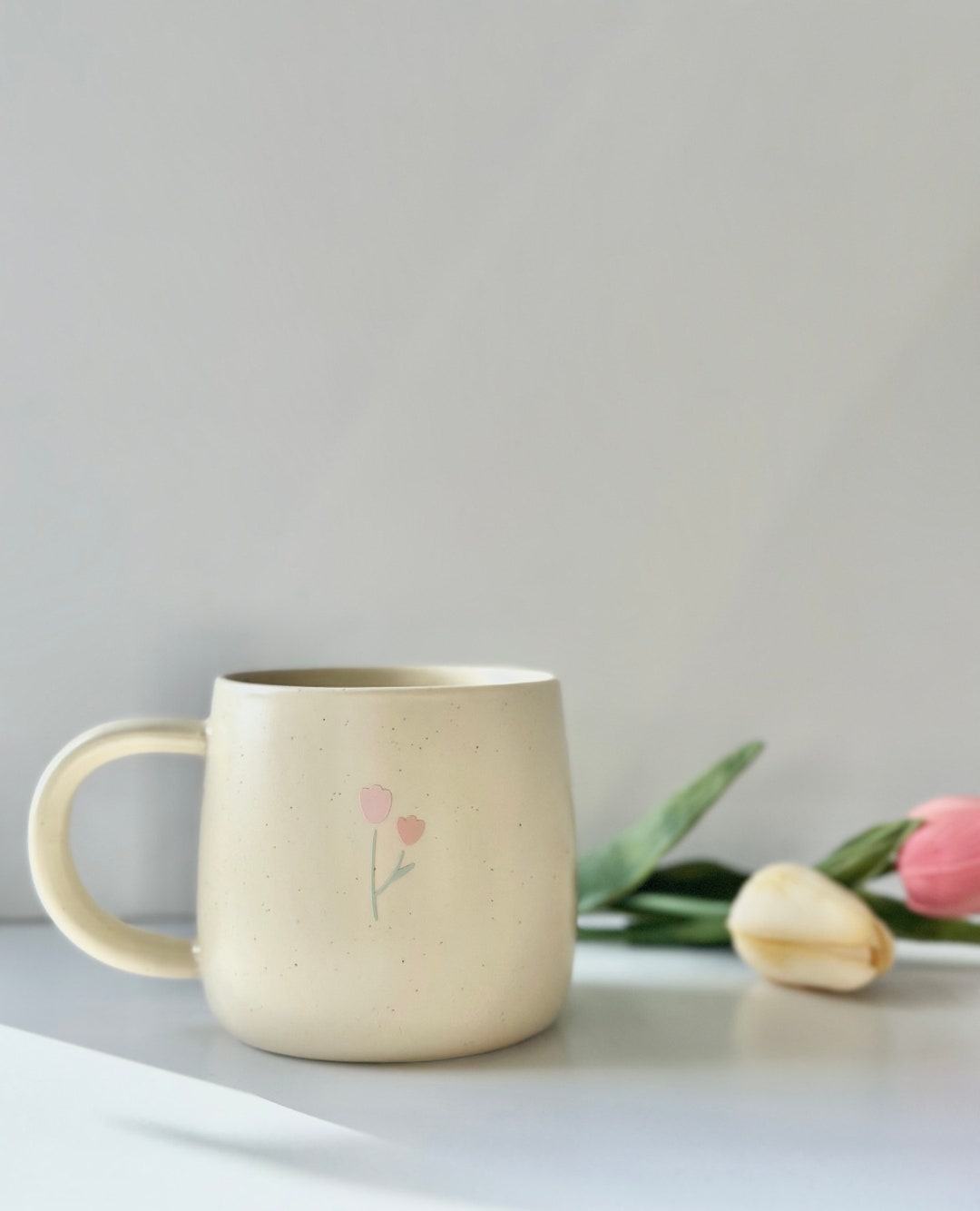 Spring Coffee Mug, Speckled Sesame Coffee Mug, Beige 14oz Coffee Mug ...