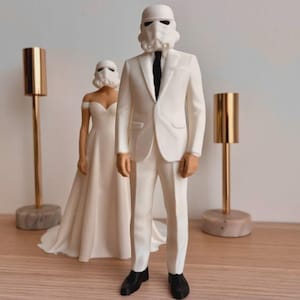 Stormtrooper Wedding Cake Topper – 3D Printed Bride and Groom Figurine ...