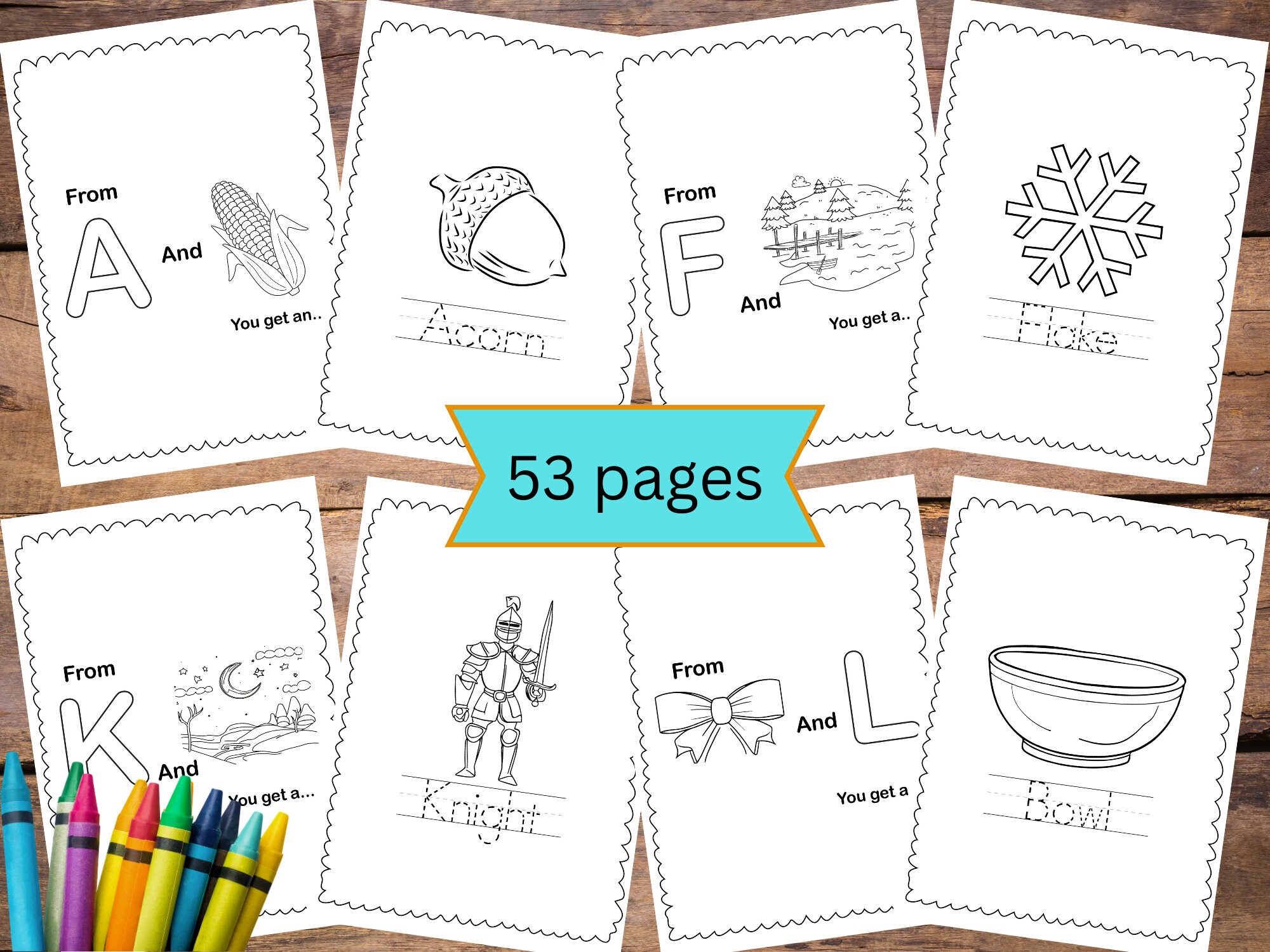 ABC Coloring Pages Tracing Word Search Digital Download - Etsy