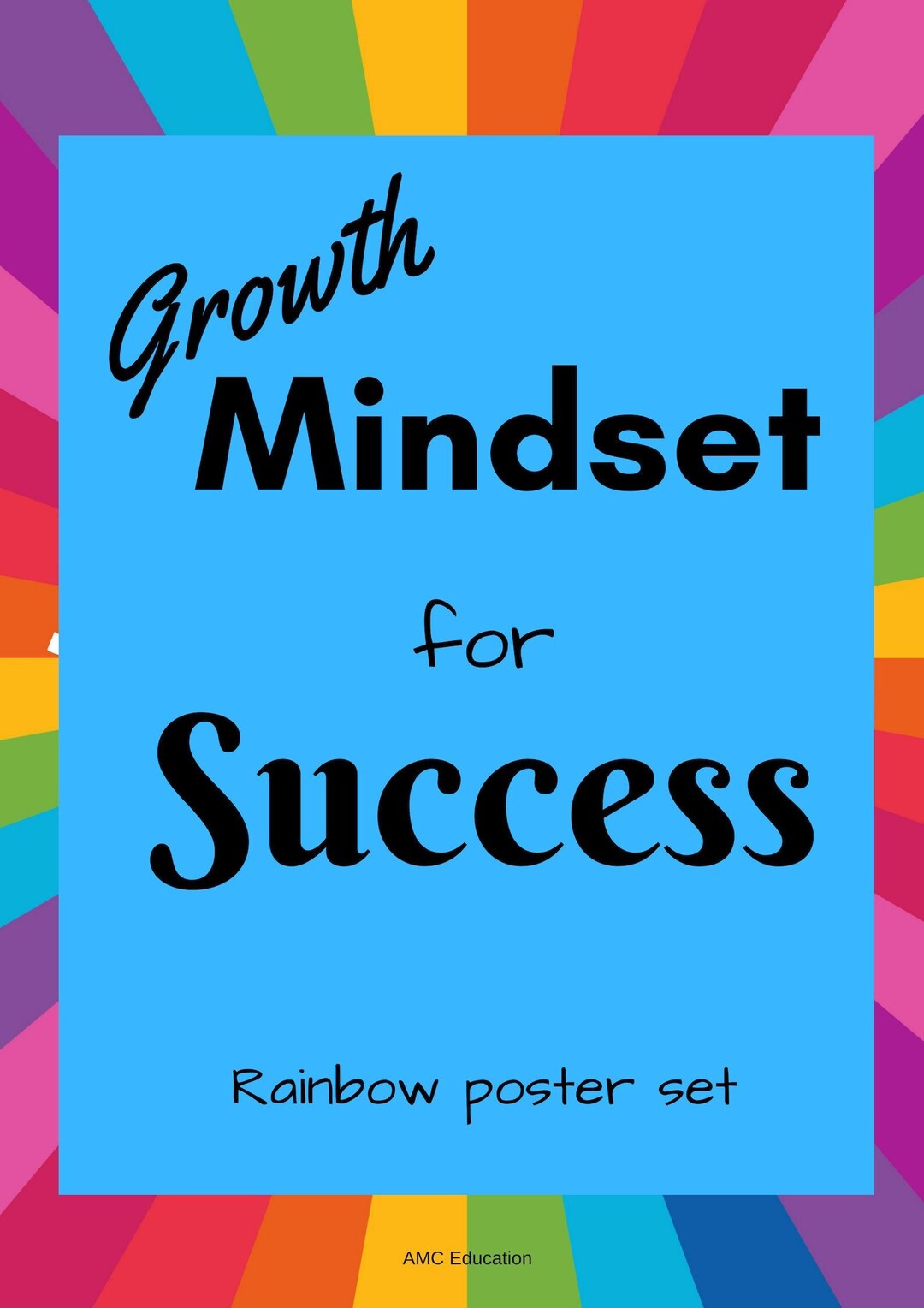 Growth Mindset Rainbow Poster Set - Etsy